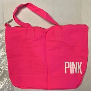 PINK Victoria's Secret | Bags | Rare Pink 22 Neon Pink Canvas Zip Top ...